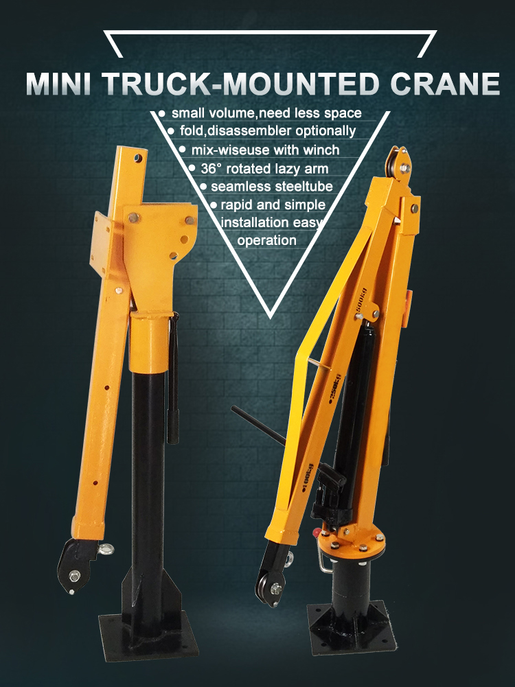 Small Lift Truck Crane - 500kg/800kg/1000kg Dc12v/24v/220v Mini Hydraulic Truck Crane For Sale ...