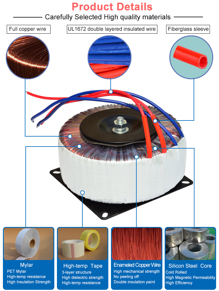 Step Down High Voltage Toroidal Transformer 12v For Medium And High Voltage Products High Quality