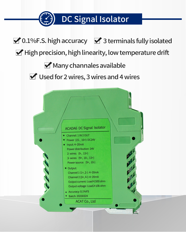 0-5v To 4-20ma/0-10v Loop-powered Signal Isolator Transmitter 1in 2out, High Quality 0-5v To 4 ...