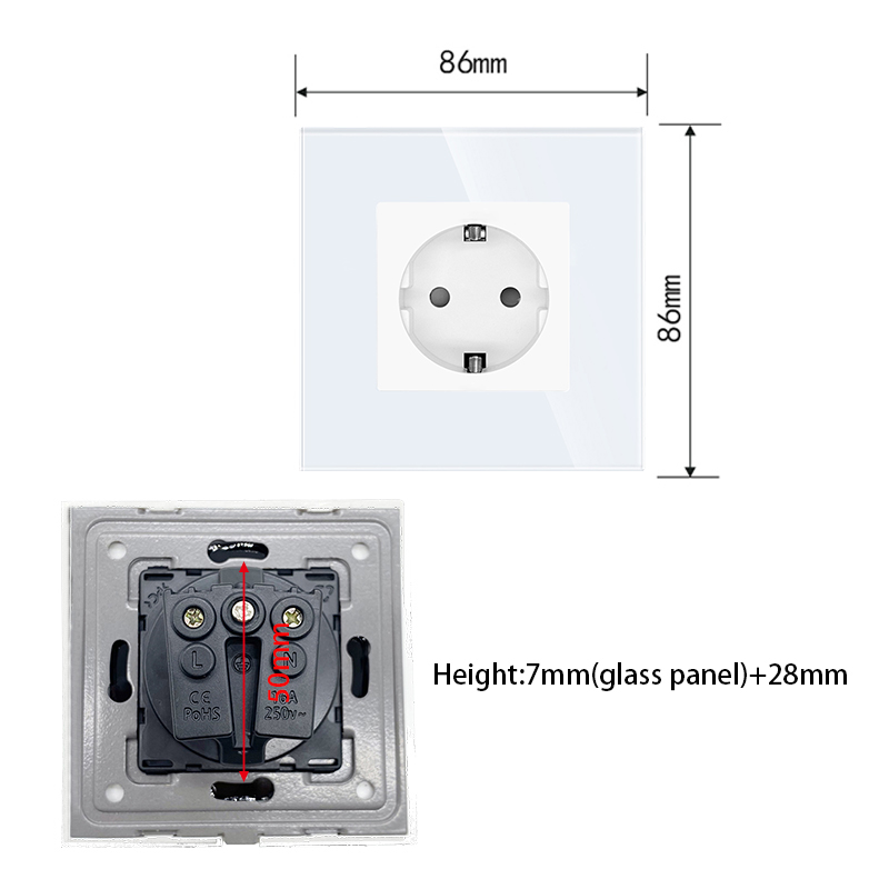 Eu 1 Way Wall Sensor Switch Socket With 3gang Touch Light And Blue Backlight, High Quality Eu 1 ...