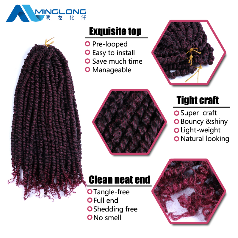 18 Inch Pre Twisted Passion Twist Hair Ombre Crochet Braid Hair 7503
