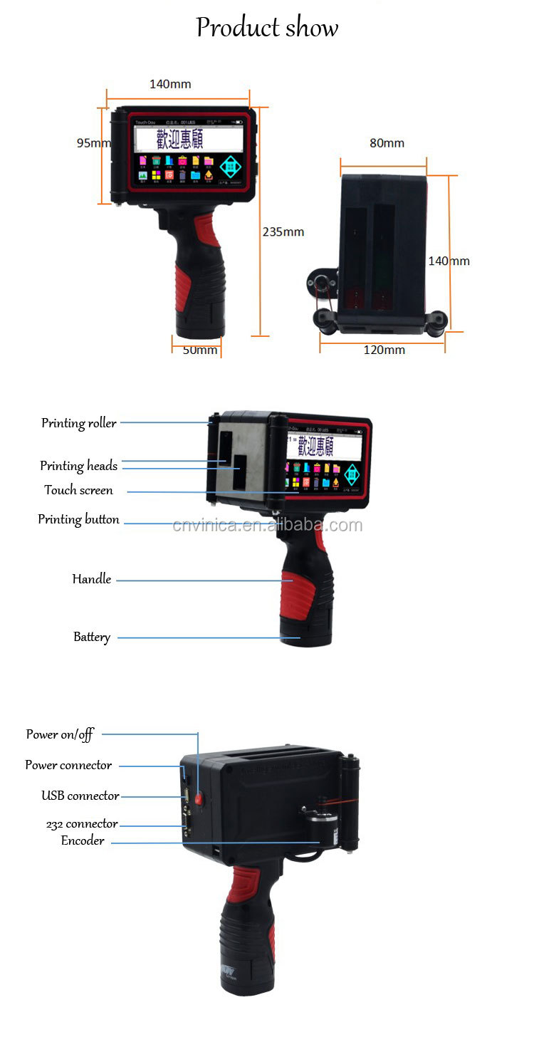 48mm Qr Code Handheld Inkjet Printer For Carton Printing, High Quality 48mm Qr Code Handheld ...