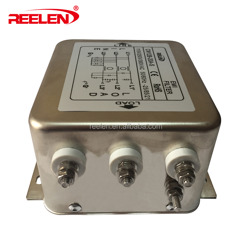 20a Three Phase Bolt-type Ac Emi Filter Cw12b-20a-s, High Quality 20a Three Phase Bolt-type Ac ...