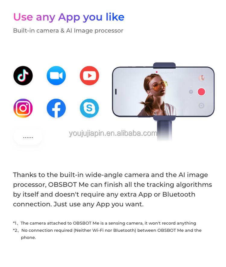 Obsbot Me: Ai-powered Phone Mount Stand For Vlogging, Live Streaming, And Selfies On Iphone And ...