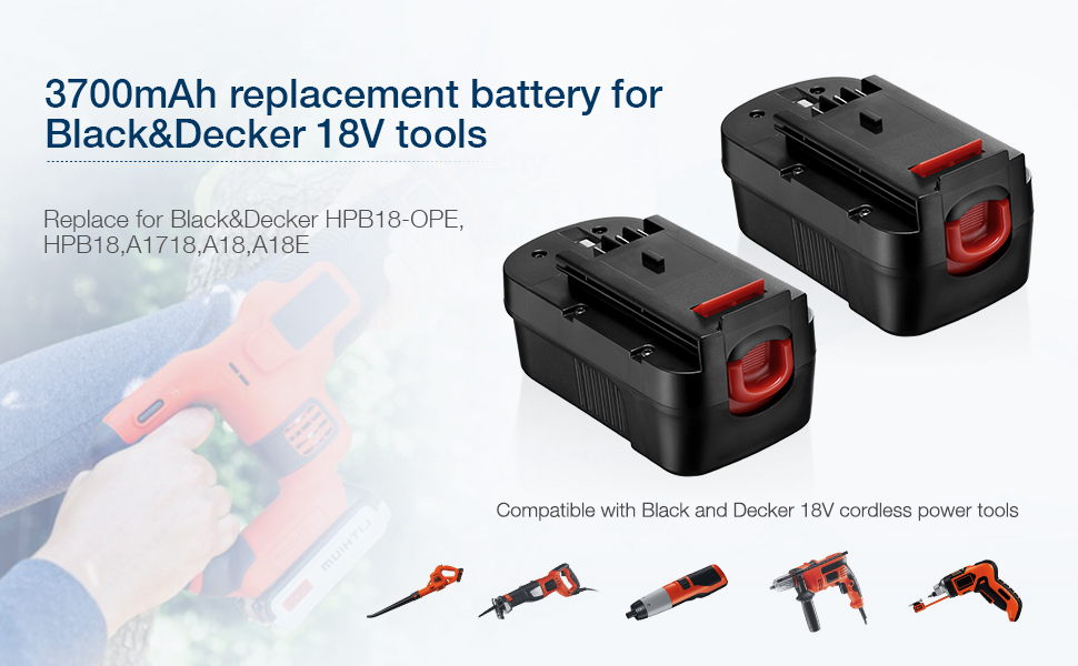 3700mah Rechargeable Nimh 18v Battery Set For Black And Decker Power Tools, High Quality 3700mah ...