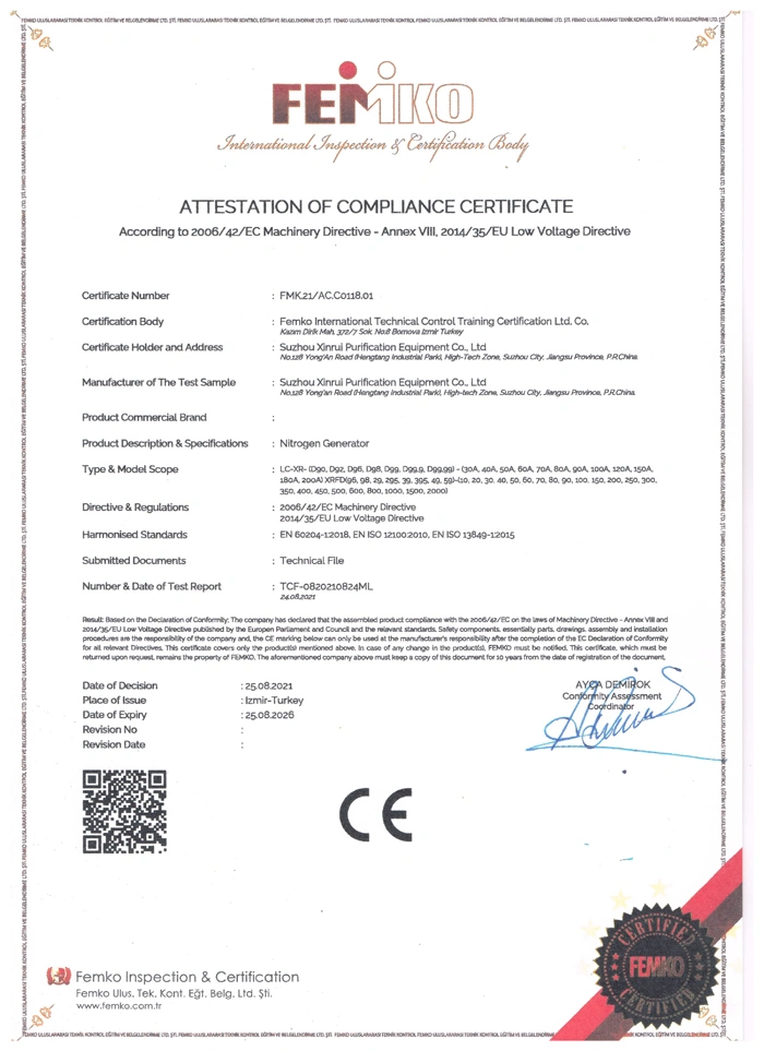 Certificates - Suzhou Xinrui Purification Equipment Co.,Ltd