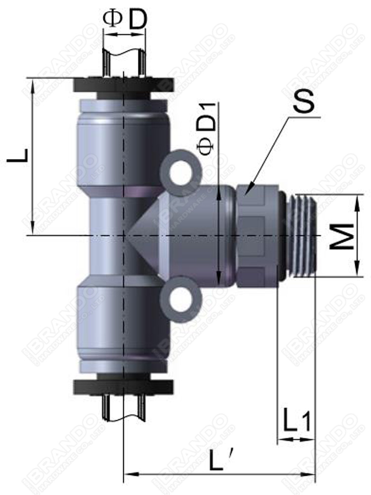 PT 3 Way Connector Push-in Pneumatic Hose Fitting China Manufacturers ...