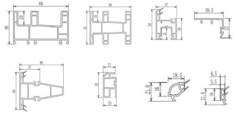 Three Tracks Pvc Profiles For Windows And Doors, High Quality Three ...