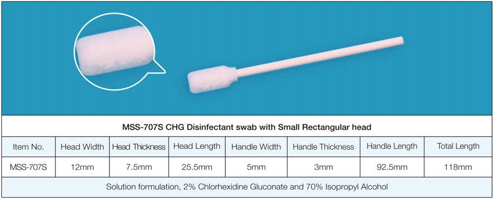 Chlorhexidine Gluconate Disinfectant Swab With Small Rectangular Head ...