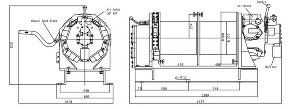 Bulk Marine Hatch Cover Pneumatic Winch, High Quality Bulk Marine Hatch ...