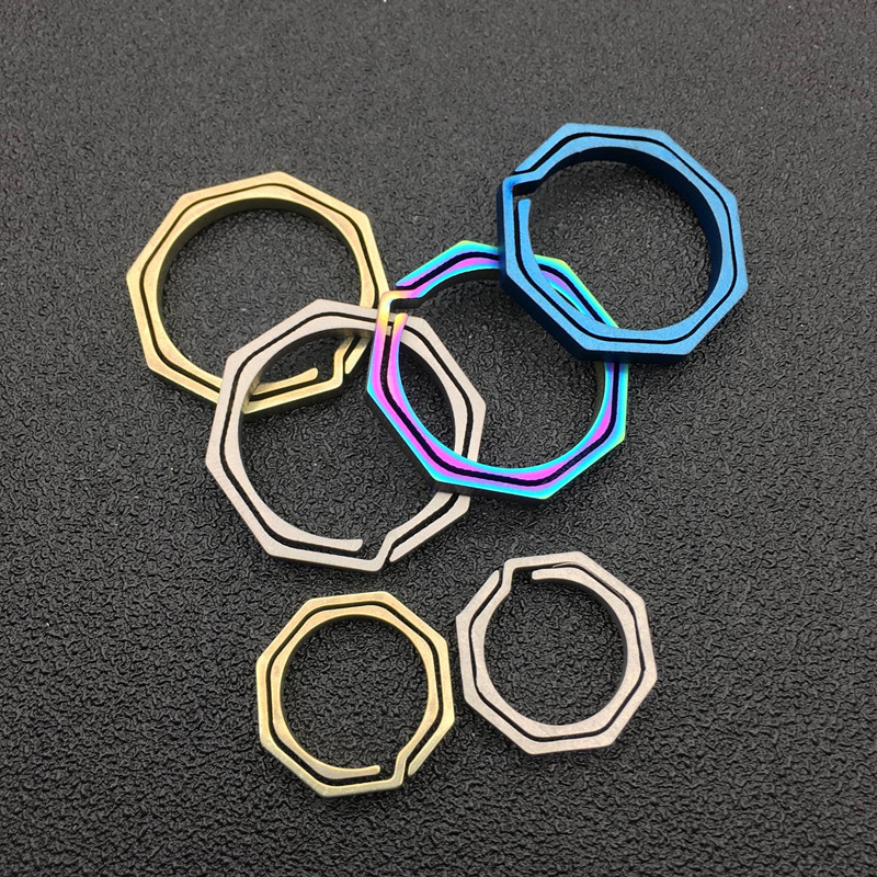 가벼운 무게 티타늄 분할 팔각형 키 반지, Bossgoo.com의 고품질 가벼운 무게 티타늄 분할 팔각형 키 반지