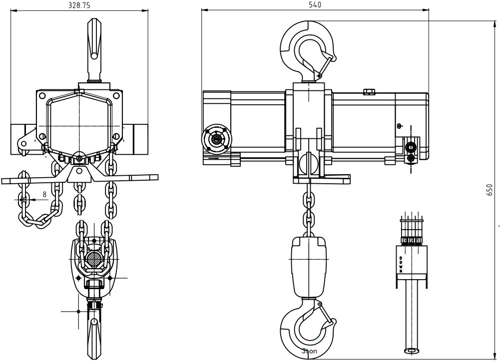 Wholesale Pneumatic Chain Hoist 3t, High Quality Wholesale Pneumatic ...