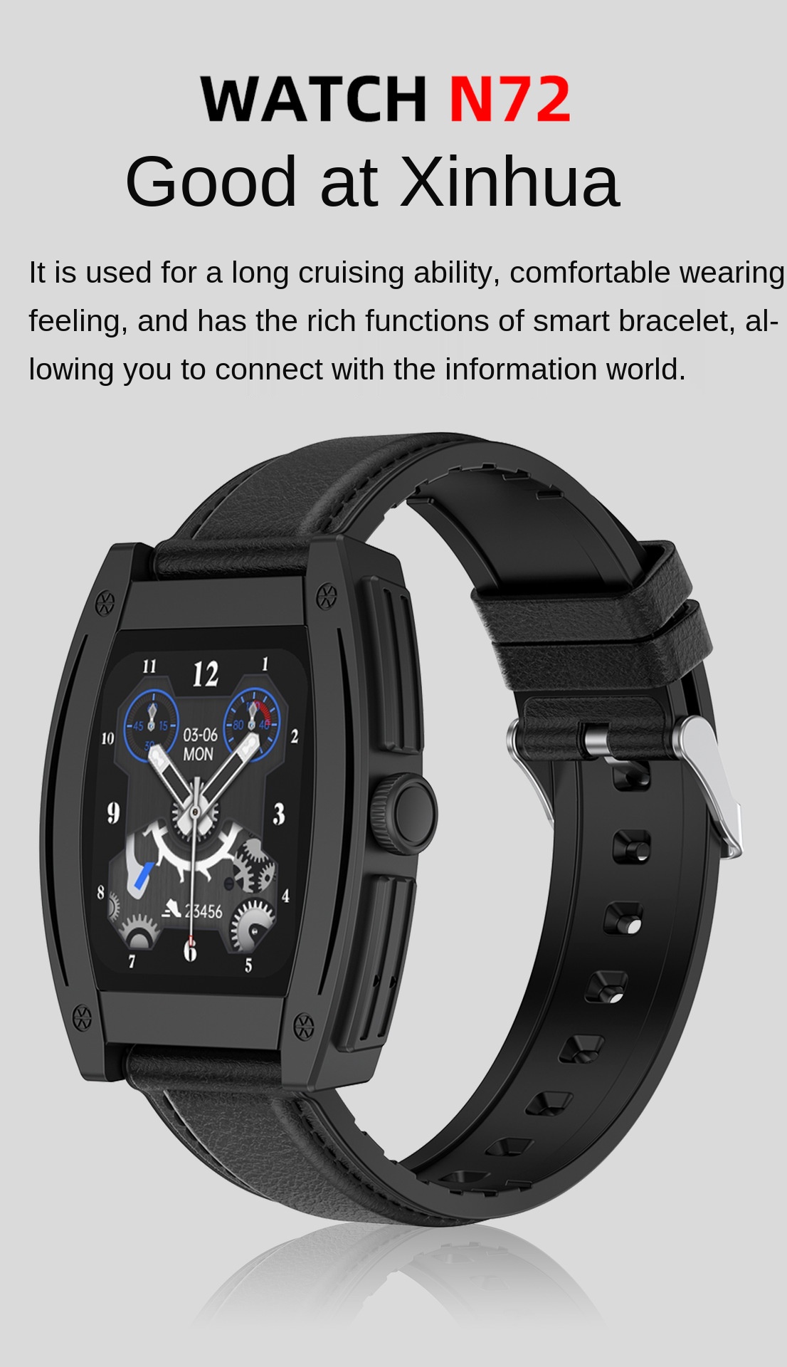 N72 Smartwatch บลูทูธ อัตราการเต้นหัวใจ ความดันโลหิต คุณภาพสูง N72 ...