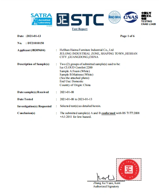 Certificates - HESHAN HAIMA FURNITURE CO., LTD
