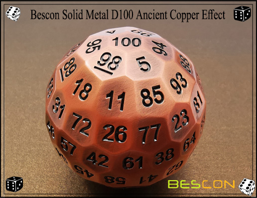 Bescon Solid Metal 100 Sided Dice, Game Dice D100,giant Polyhedral ...
