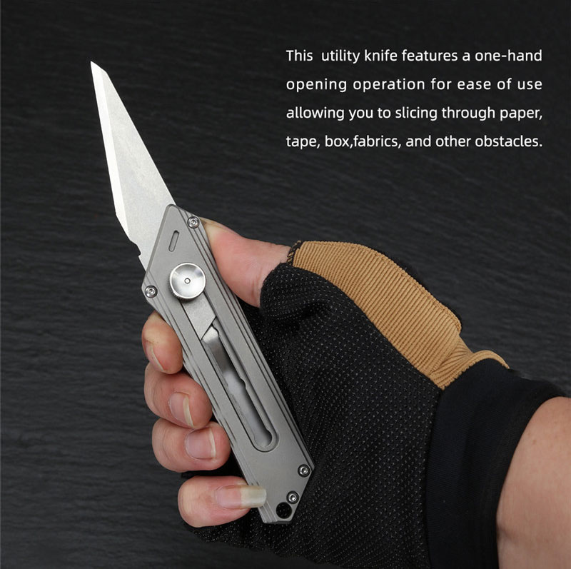 Edc Knife Box Cutter Titanium Belt Knife, High Quality Edc Knife Box ...