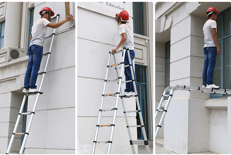 Aluminium Folding Telescopic A Frame Shape Ladder, High Quality ...