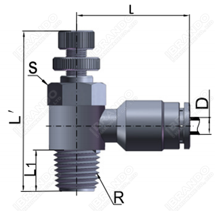 Pneumatic Cylinder Air Speed Control Valve 1/4'' 3/8'' China ...