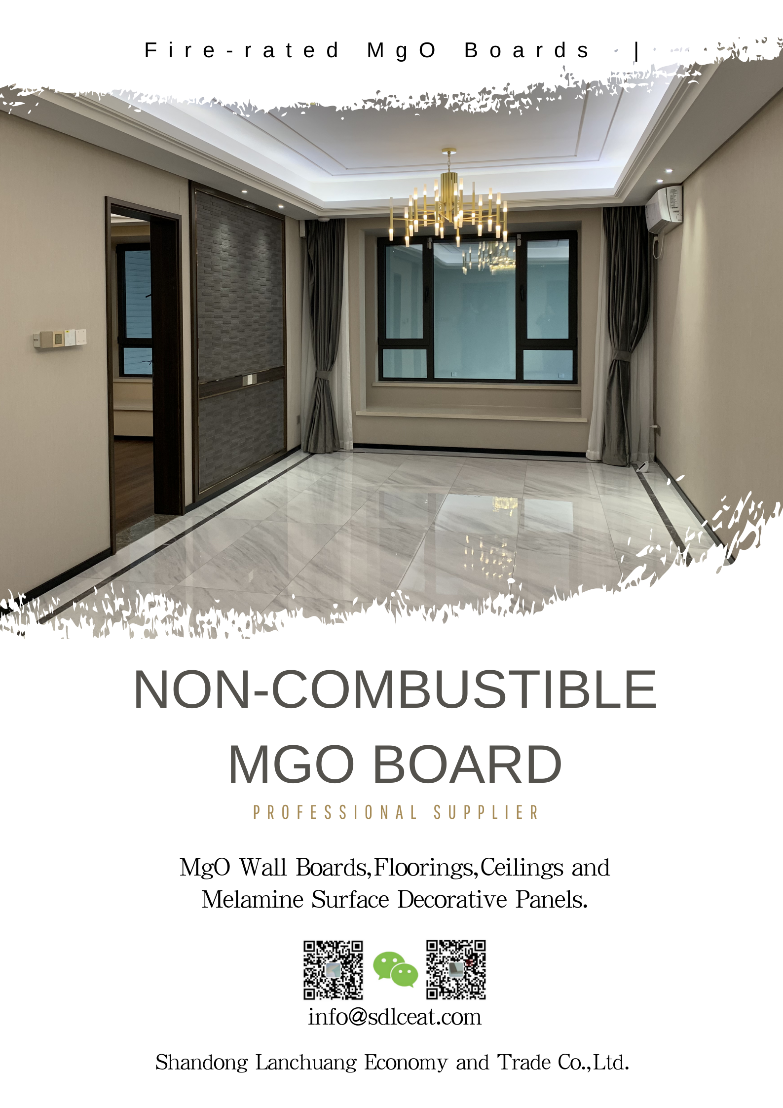 Non Flammable Mgo Interior Wallboard Ceiling Board, High Quality Non ...