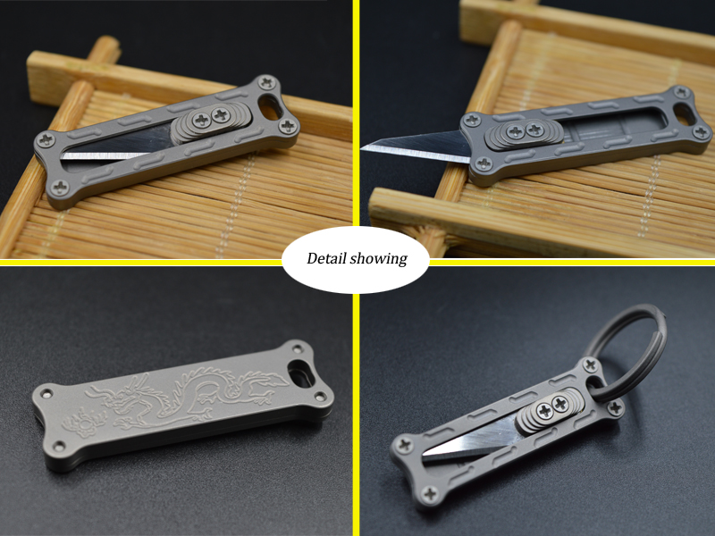 Mini Titanium Utility Sliding Pocket Knife, High Quality Mini Titanium ...