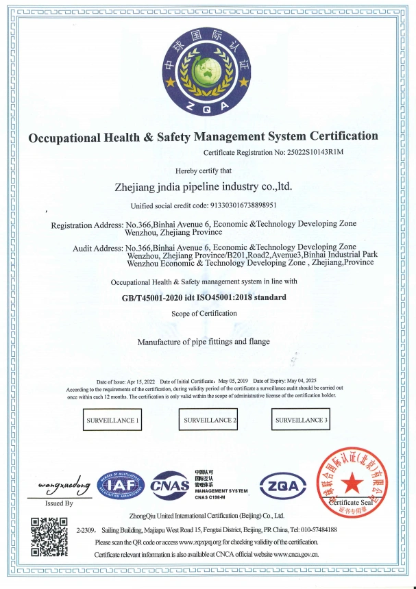 Certificates - Zhejiang Jndia Pipeline Industry Co., Ltd.