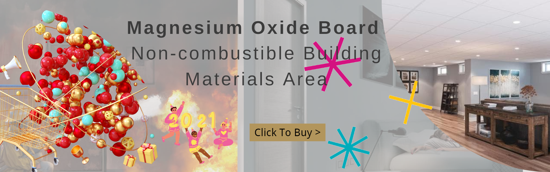 Non Flammable Mgo Interior Wallboard Ceiling Board, High Quality Non ...