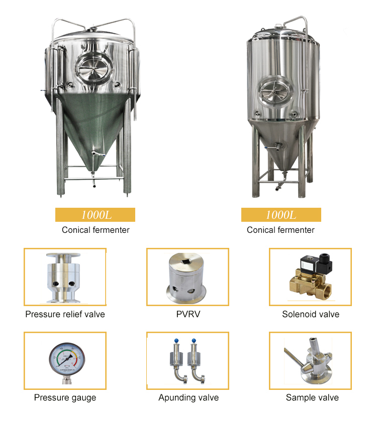 1000l Industrial Beer Brewery Three Vessel Brewhouse Unit, High Quality ...