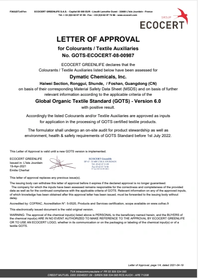 Certificates - Dymatic Chemicals, Inc.