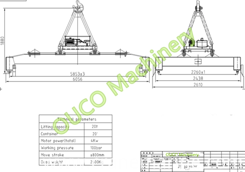 Standard Size Semi-automatic Mechanical Container Spreader China ...