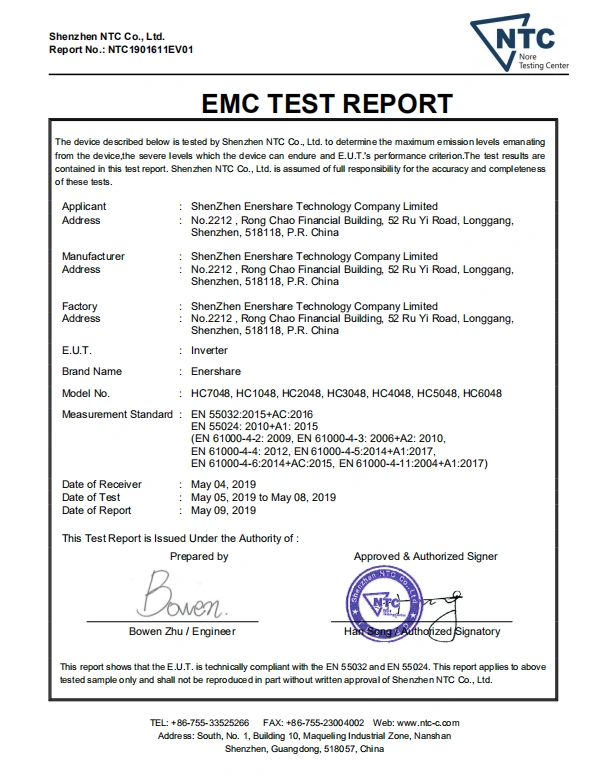 Certificates - Enershare Tech Company Limited