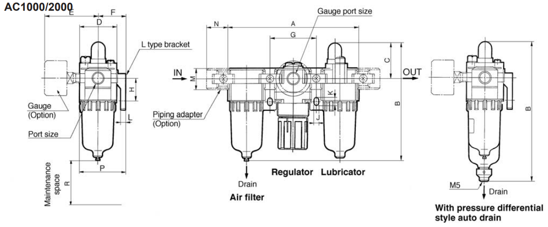 AC4010-04 SMC Type Pneumatic FRL Filter Regulator Lubricator China Manufacturers Suppliers ...