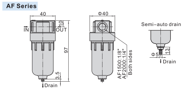 AF Series Filter Air Source Treatment for AF4000 China Manufacturers ...