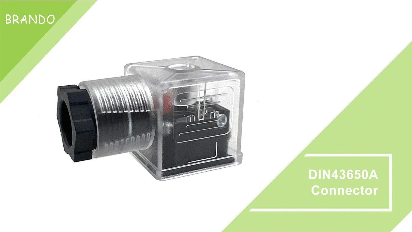 IP65 DIN43650A 2P+E MPM Solenoid Valve Coil Connector With LED ...