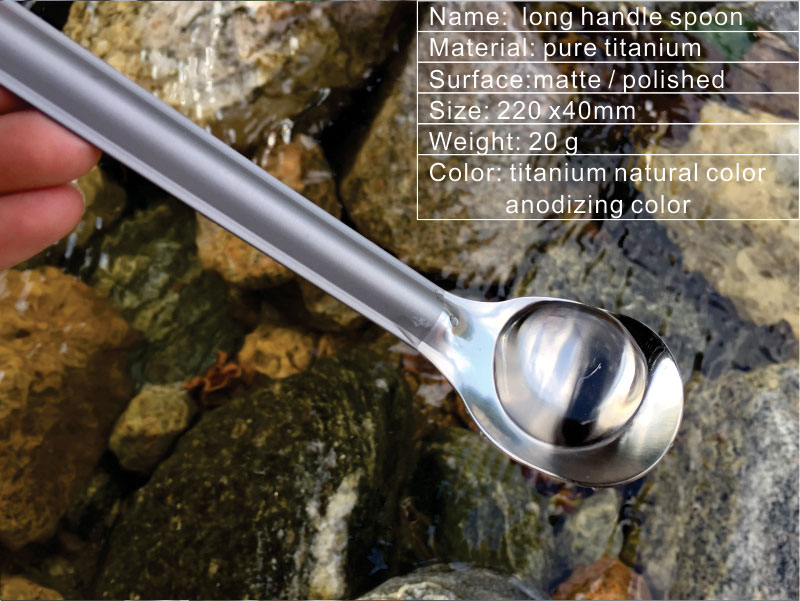 Light Weight Long Handle Titanium Spoon For Camping, High Quality Light ...