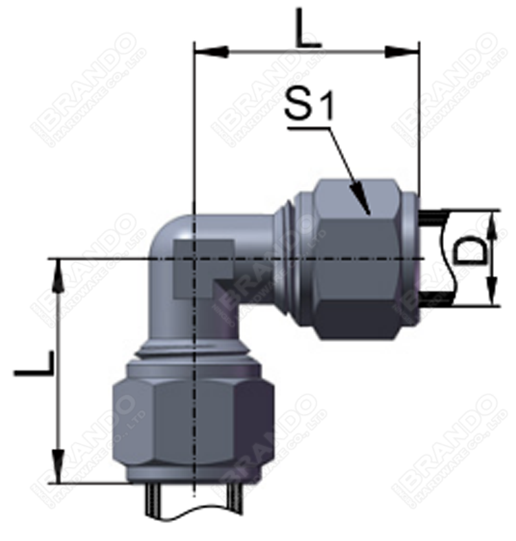 Union 90 Degree Elbow Brass Pneumatic Ferrule Fittings คุณภาพสูง Union ...