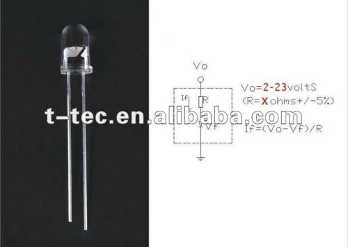 3mm 5mm Green Light Emitting Diodes Leds With Resistor 12v For Toys ...
