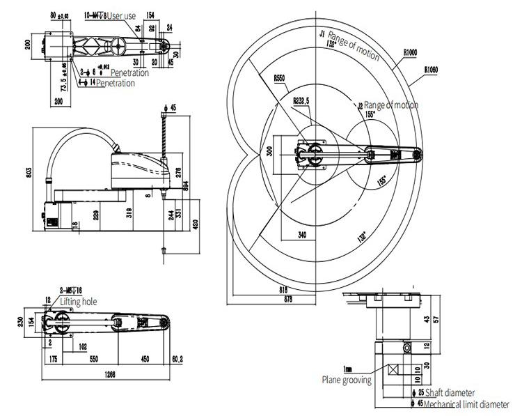 Scara Robot With Long Arm: 20kg Payload, 1000mm Reach, 2d/3d Vision ...