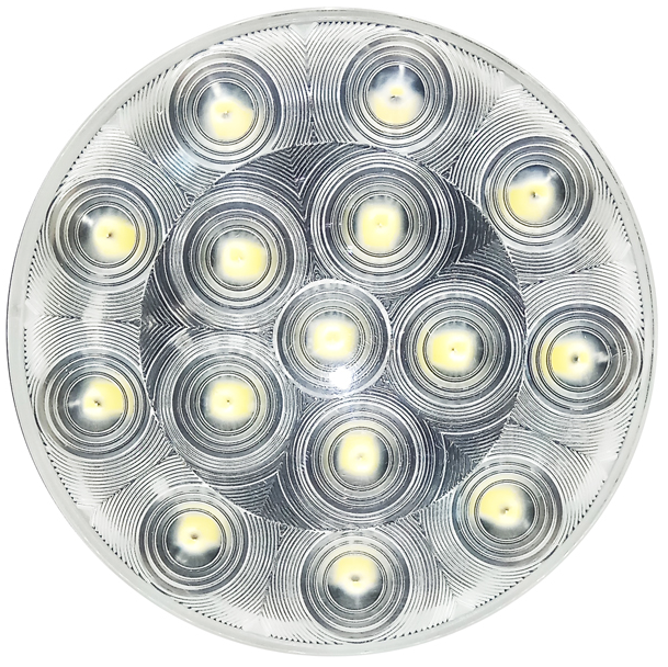 4 Inch Round Led Turn Signal Lamp Tail Light - Red Diodes White Lens ...