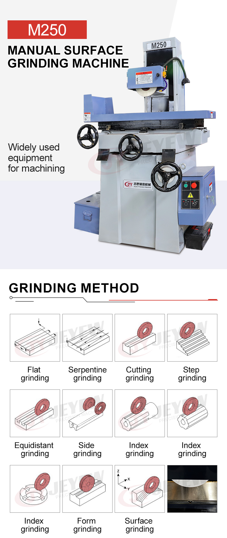 M250 Cnc Precision Surface Grinder With Core Components: Motor, Gear ...