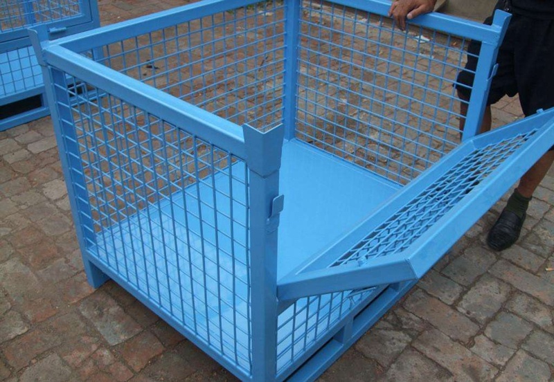 Customized Stackable Wire Mesh Steel Pallet Cage For Warehouse /pallet ...