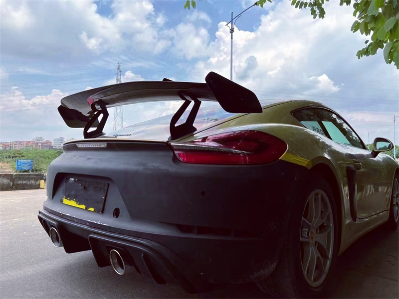 Carbon Fiber Rear Spoiler Kit With Bracket For Porsche 718 981, High ...
