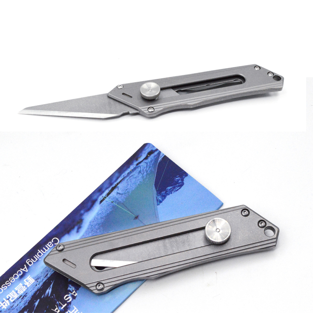 Edc Knife Box Cutter Titanium Belt Knife, High Quality Edc Knife Box ...