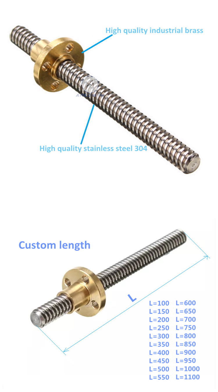 Cnc Spindle Ball Screw T8 Lead Screw, High Quality Cnc Spindle Ball ...