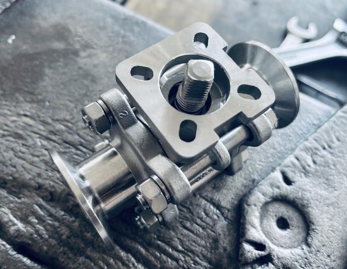 3pc Floating Mounting Pad Stainless Steel Ball Valve With Clamp, High ...