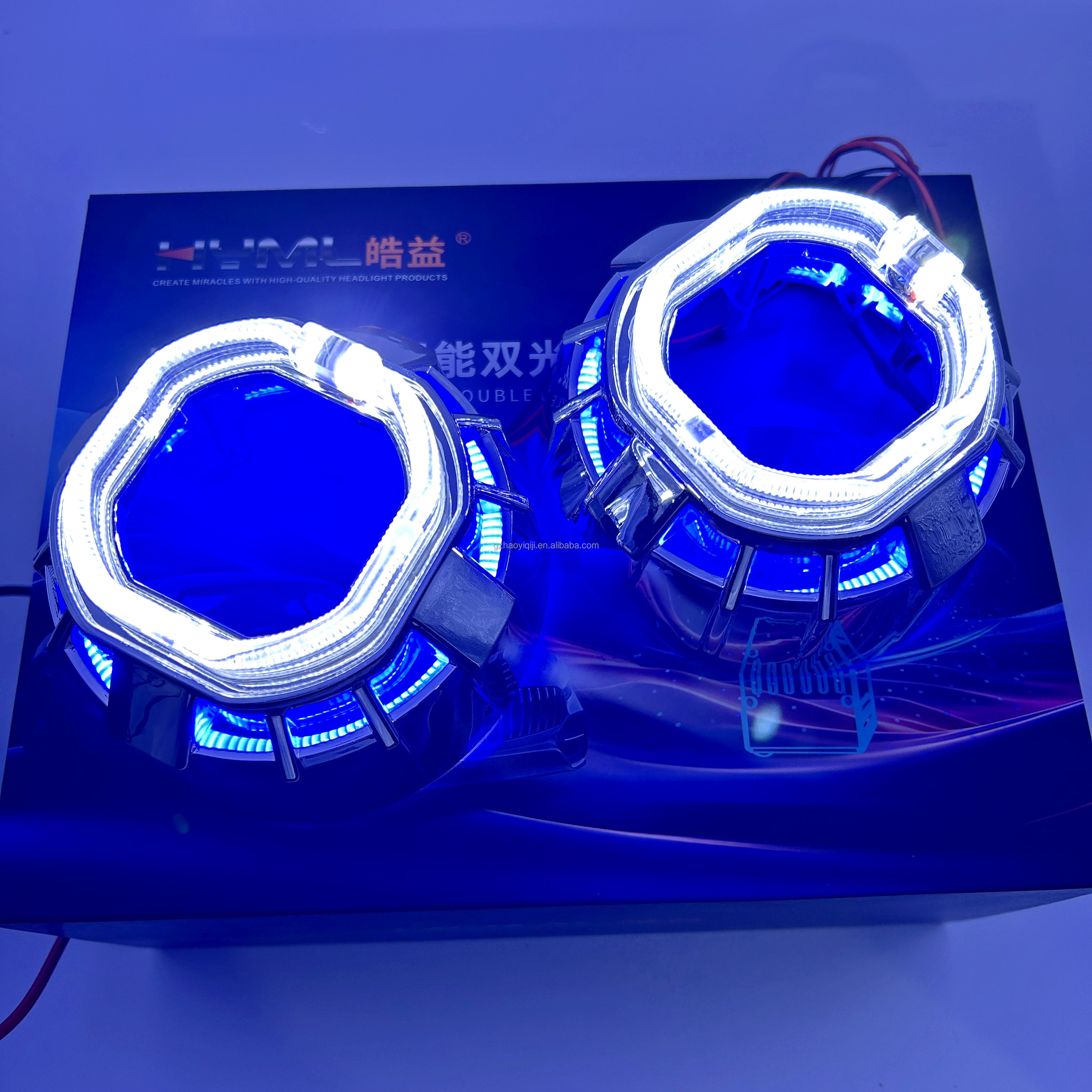 2.5 Inch Lens Projector Silver Shroud With Dual Light Guide Square ...