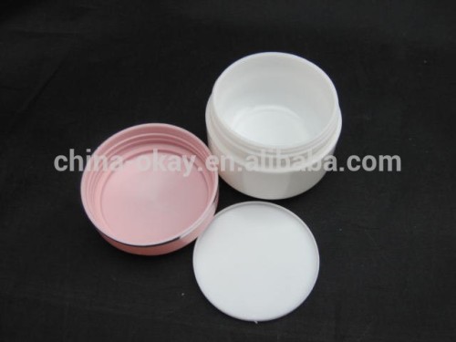 1oz White Ointment Container Double Wall Empty Jar With Plastic Lid ...