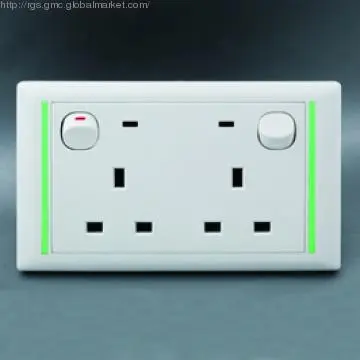 2 Gang 13a Multi-switch Socket (neon)/wall Switch/ G5/250v/13a/ac, High Quality 2 Gang 13a Multi ...