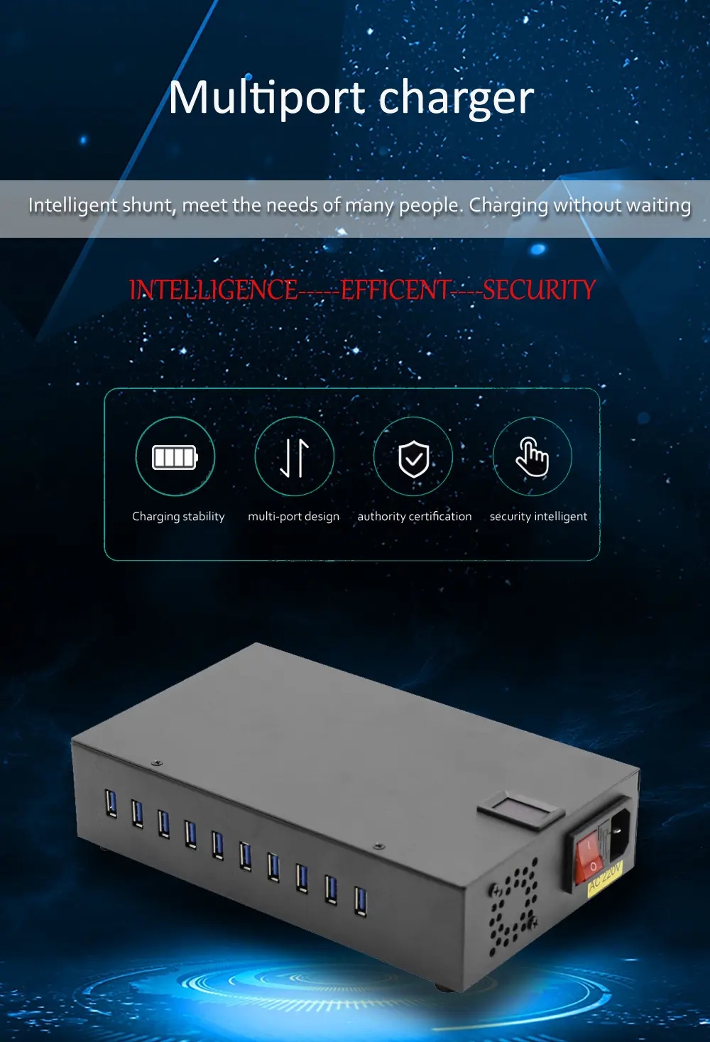 เครื่องชาร์จ Usb 10 พอร์ต 120w คุณภาพสูง เครื่องชาร์จ Usb 10 พอร์ต 120w บน bossgoo.com