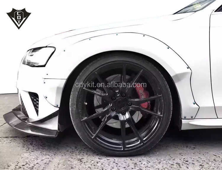 Rs4 Wide Body Kit Mb Style Carbon Fiber Front Lip Rear Diffuser For ...