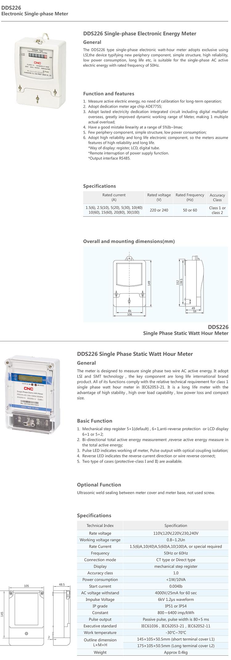 Din-rail Mounted Single Phase Electronic Energy Meters, High Quality ...